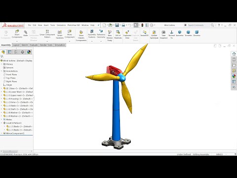 Solidworks tutorial Wind Turbine - YouTube