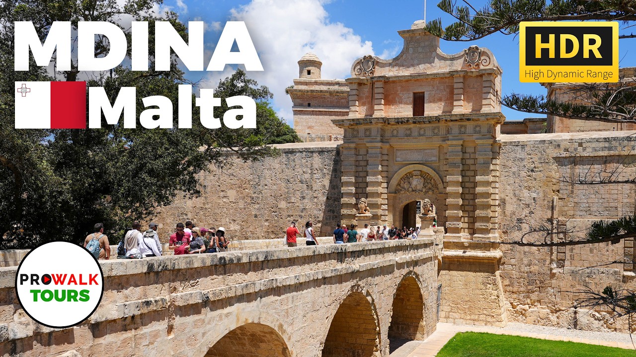 Mdina, Malta HDR Walking Tour 4K 60fps with Captions by Prowalk Tours ...