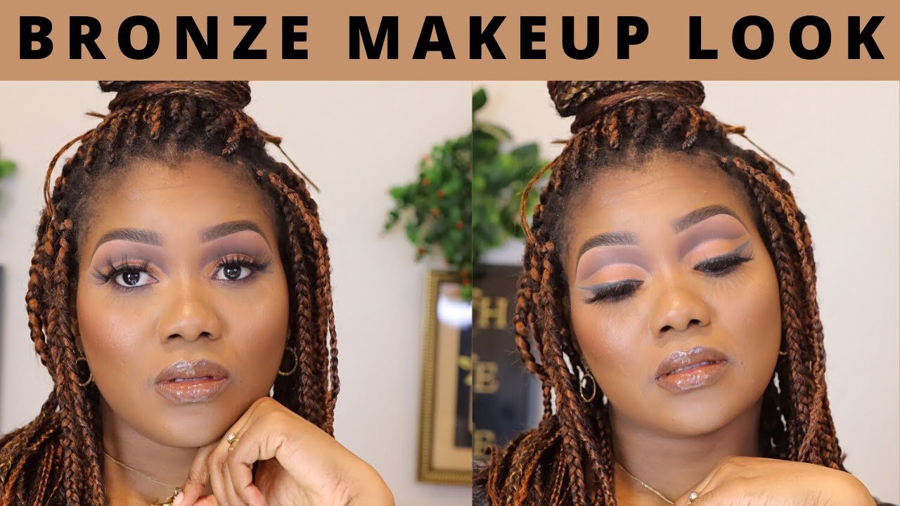 Best Full Coverage Ultimate Bronze Glow Makeup Tutorial On Dark Skin