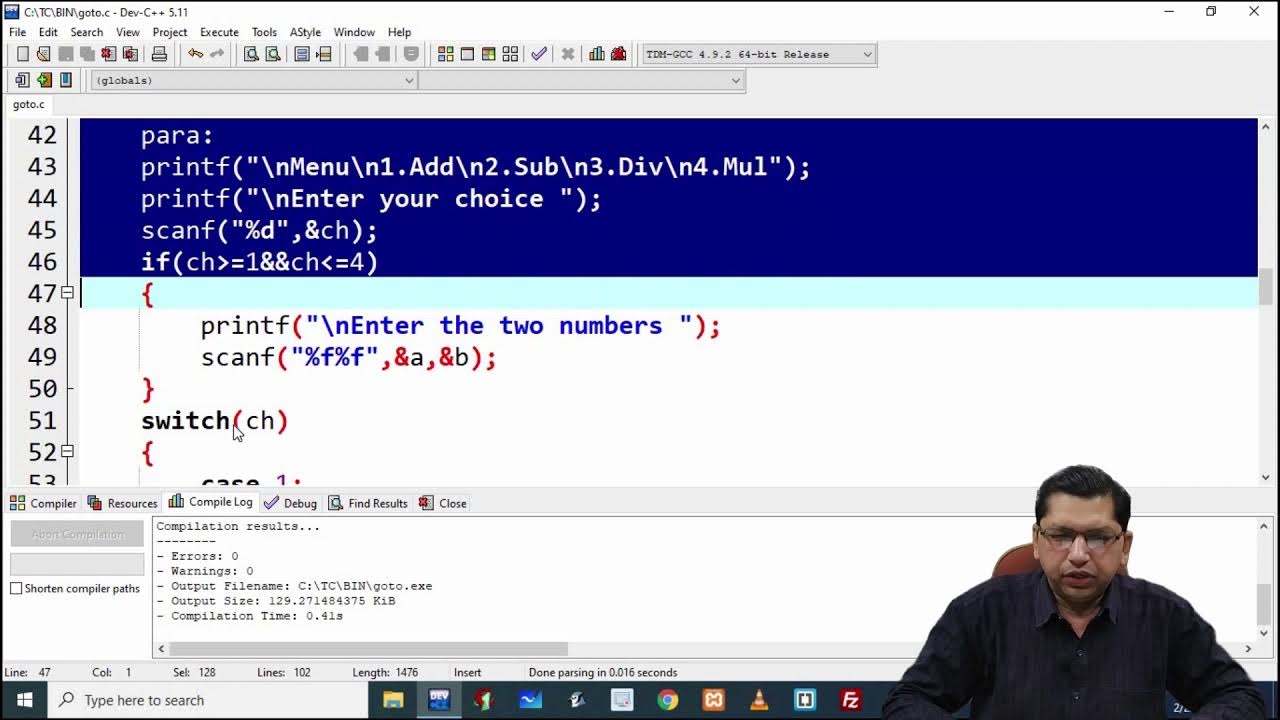 Goto Statement Jump Statement In C Programming Part 4 By Professor Pankaj Gupta Biit
