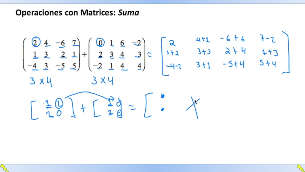 OPERACIONES CON MATRICES - YouTube