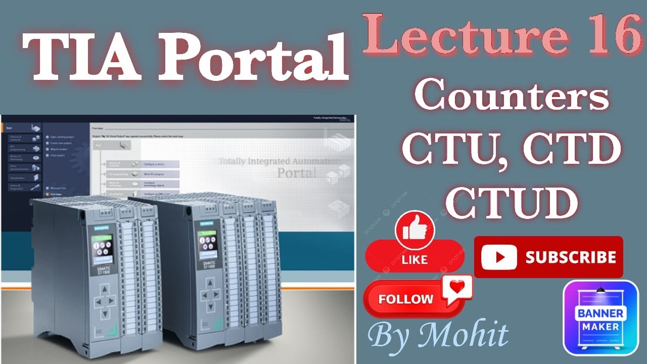 Lecture 16 Counters CTU, CTD, CTUD in TIA Portal - YouTube