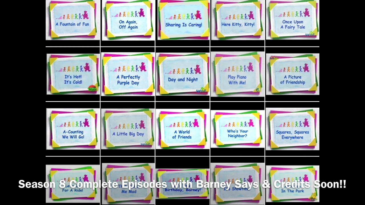 Season 8 Complete Episodes with Barney Says & Credits Soon!! - YouTube