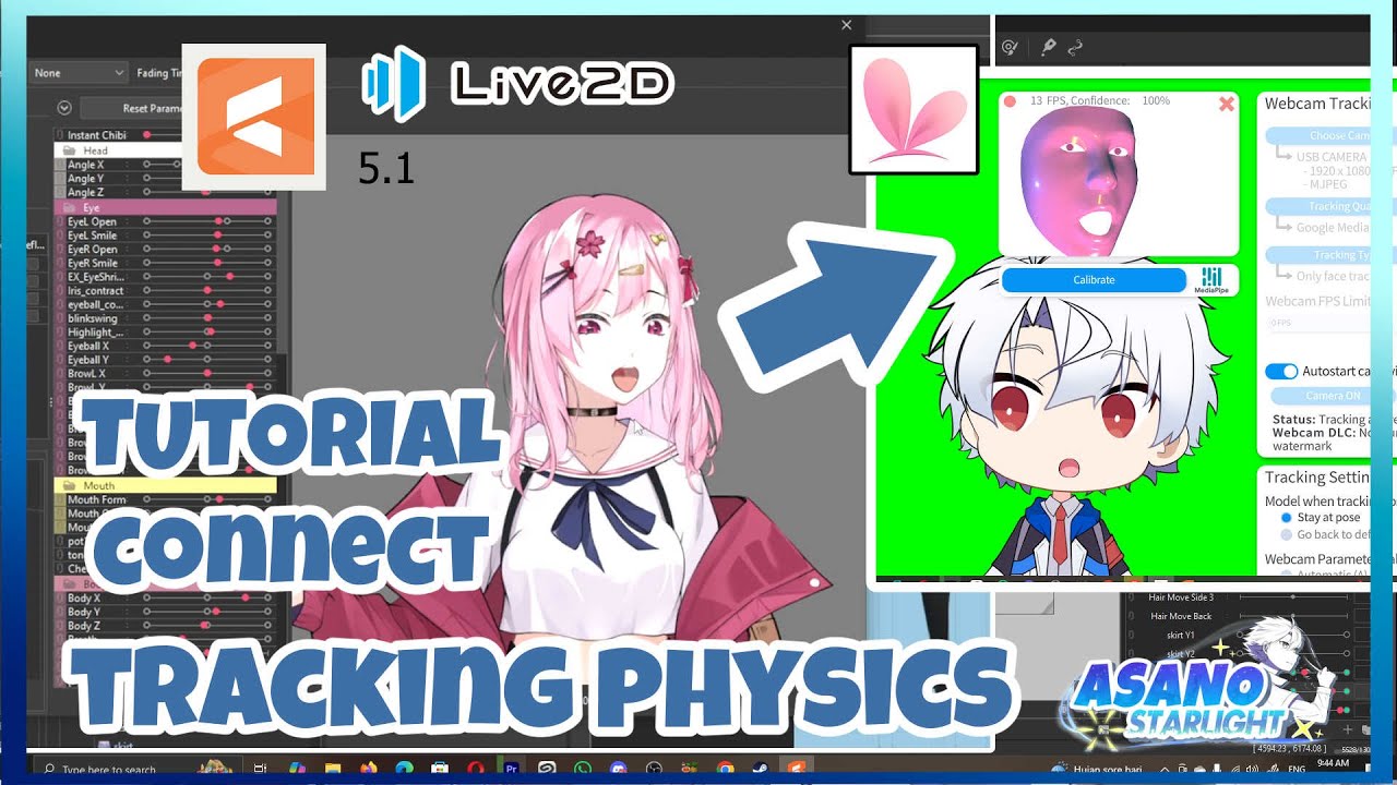 Tutorial connect tracking wajah ke physics live2d cubism 5.1 - YouTube
