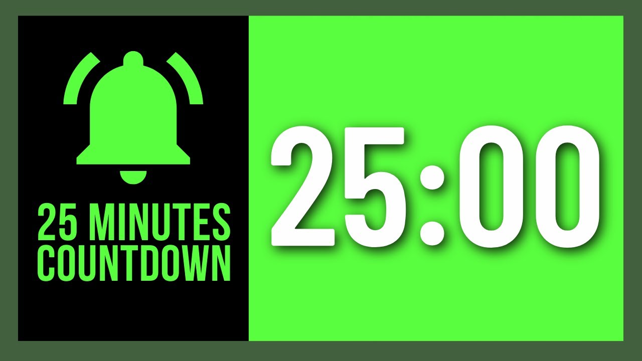 Green Screen 25 minutes Countdown Timer - YouTube