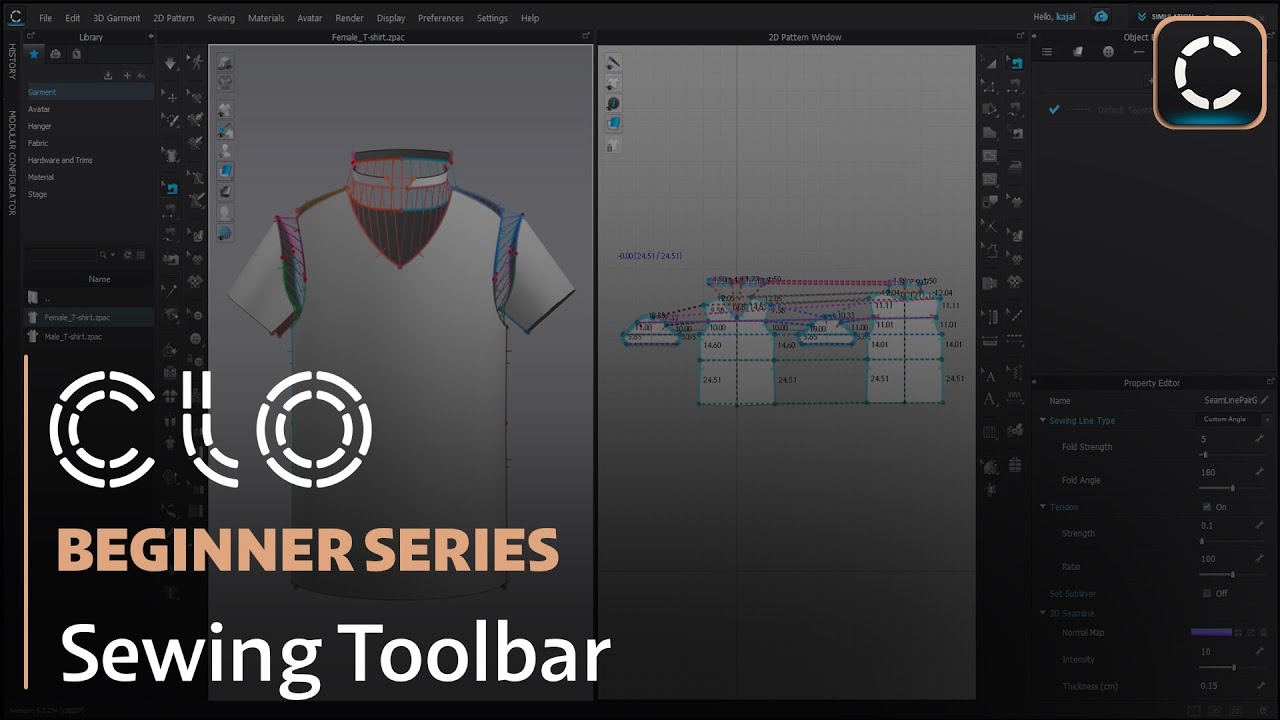 CLO3D for Beginners: Sewing Toolbar | 3D Vastra #clo3dtutorial ...