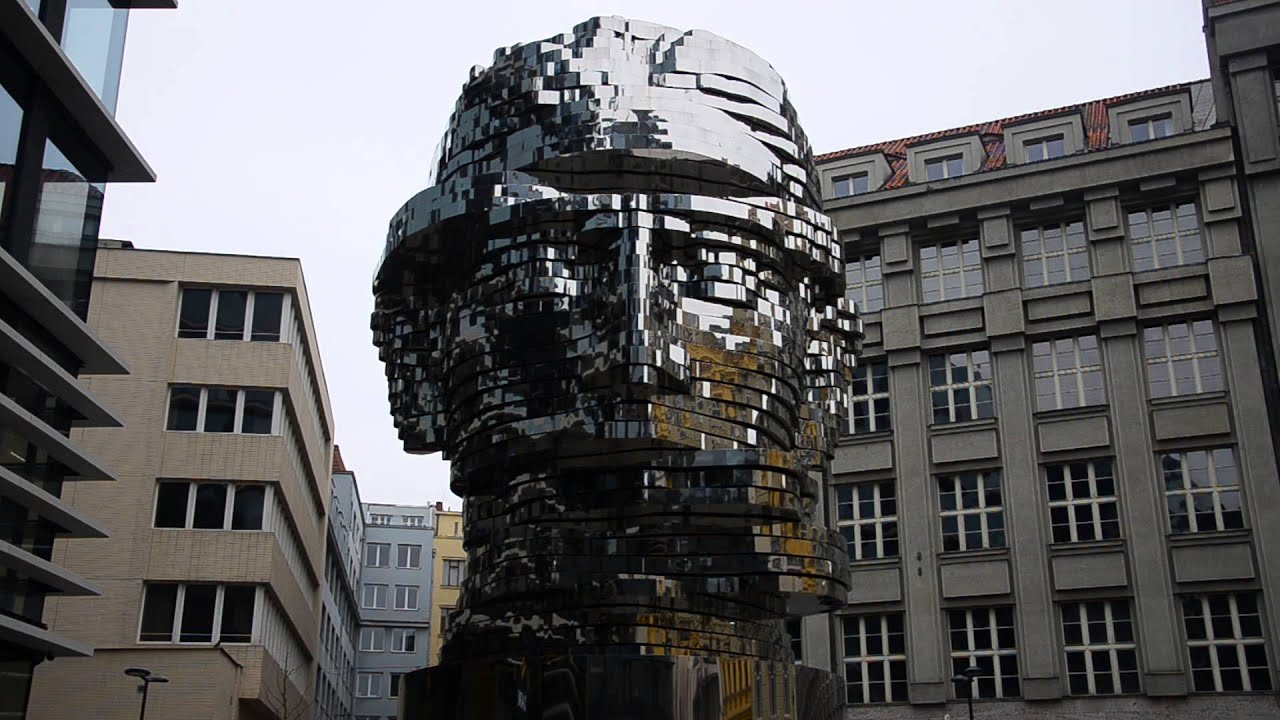 Franz Kafka moving face in Prague; "K" - YouTube