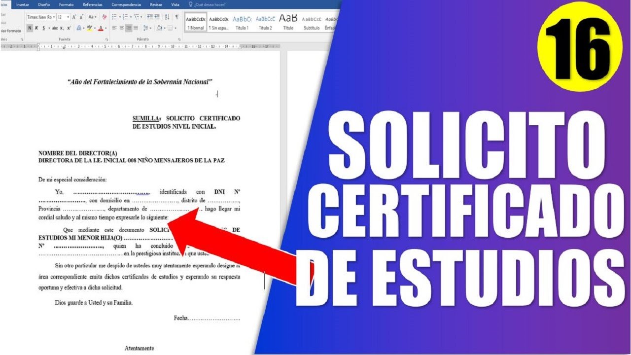 SOLICITUD CERTIFICADO DE ESTUDIOS EN WORD - YouTube