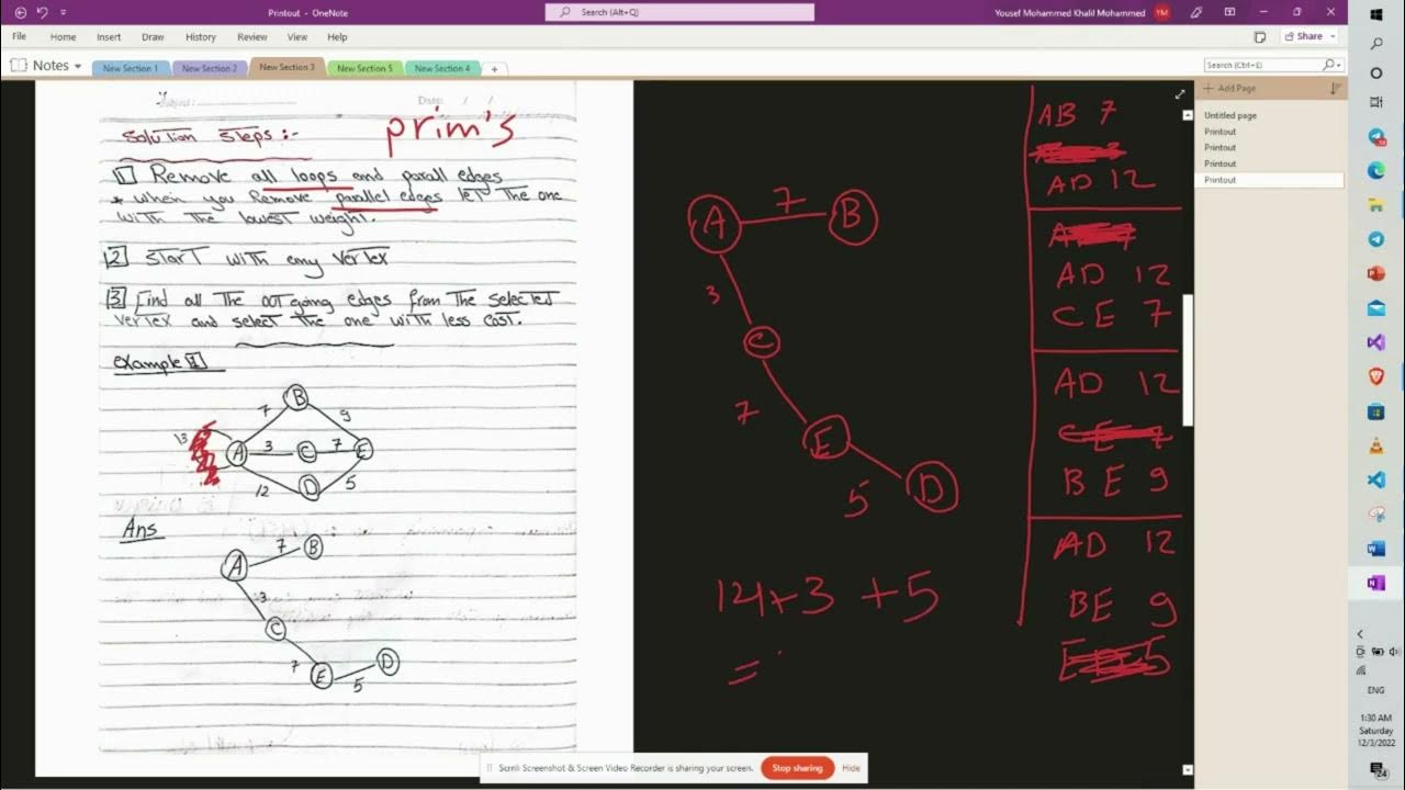MST and Prim's Algorithm بالعربي - YouTube