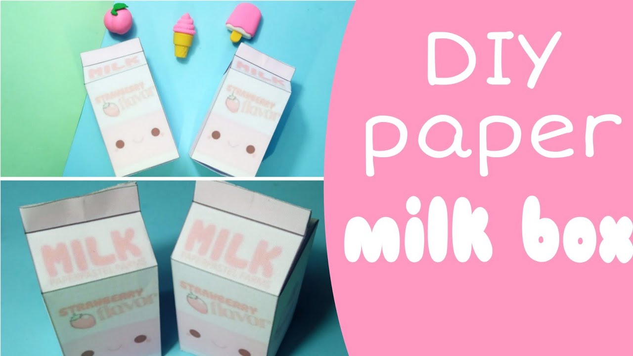 DIY paper cute milk box || Easy paper milk box ||origami milk box ...