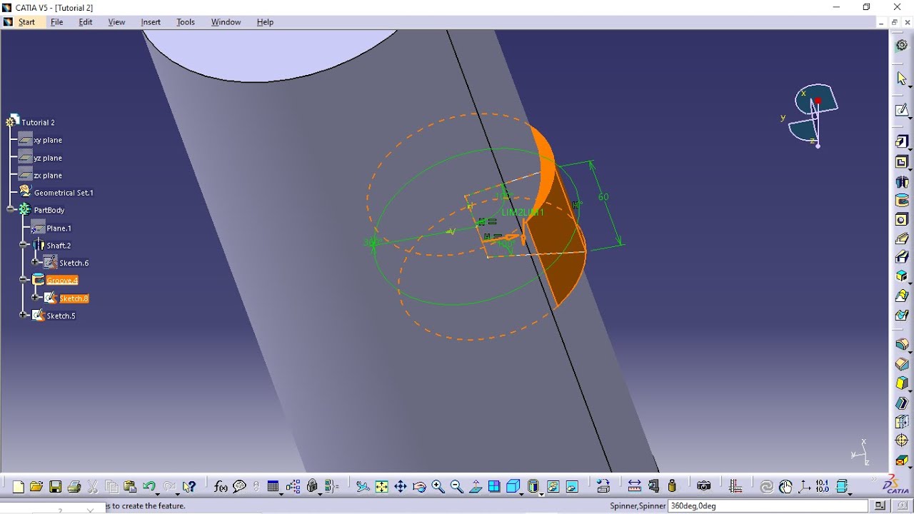 Using groove feature in CATIA | CATIA Tutorials for Beginners - YouTube