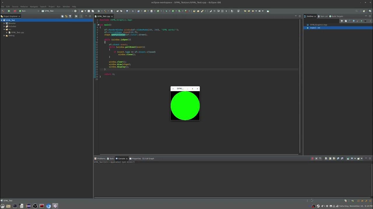 Setting up SFML for Linux on Eclipse C++ IDE - YouTube