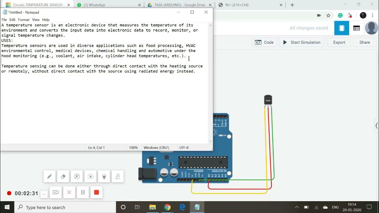 10 Temprature Sensor Lm35 Lm36 Tinkercad Arduino Hindi Youtube