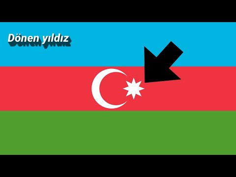 Dönen yıldızlı Azerbaycan bayrağı. #bayrak #thumbnail #yıldız