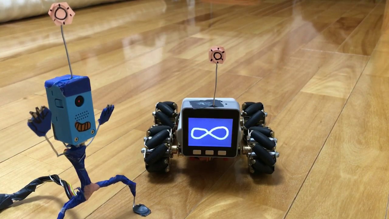 【M5stack・M5stickC・M5stickV】画像認識メカナムホイールロボットのパターン走行です Mecanum wheels ...