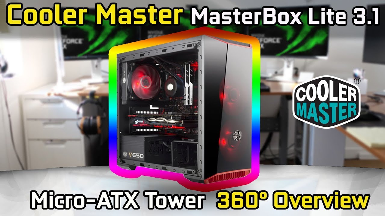 Cooler Master MasterBox Lite 3.1 Mini Tower Case with Side Window 360 ...