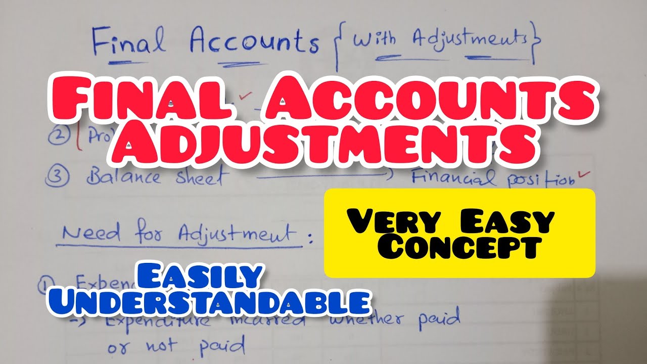 Final Accounts| Adjustments| B.com part 1, BBA, MBA, CA - YouTube