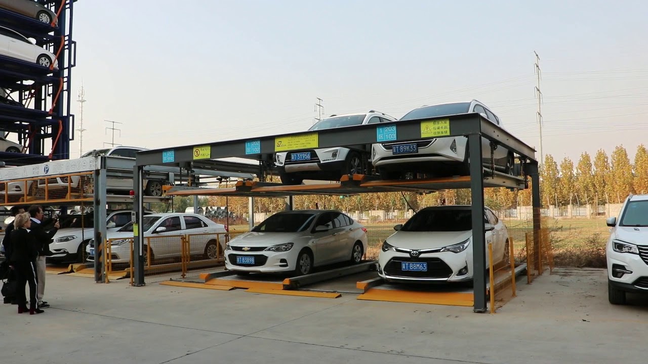 Two level car puzzle parking system-Costec parking - YouTube