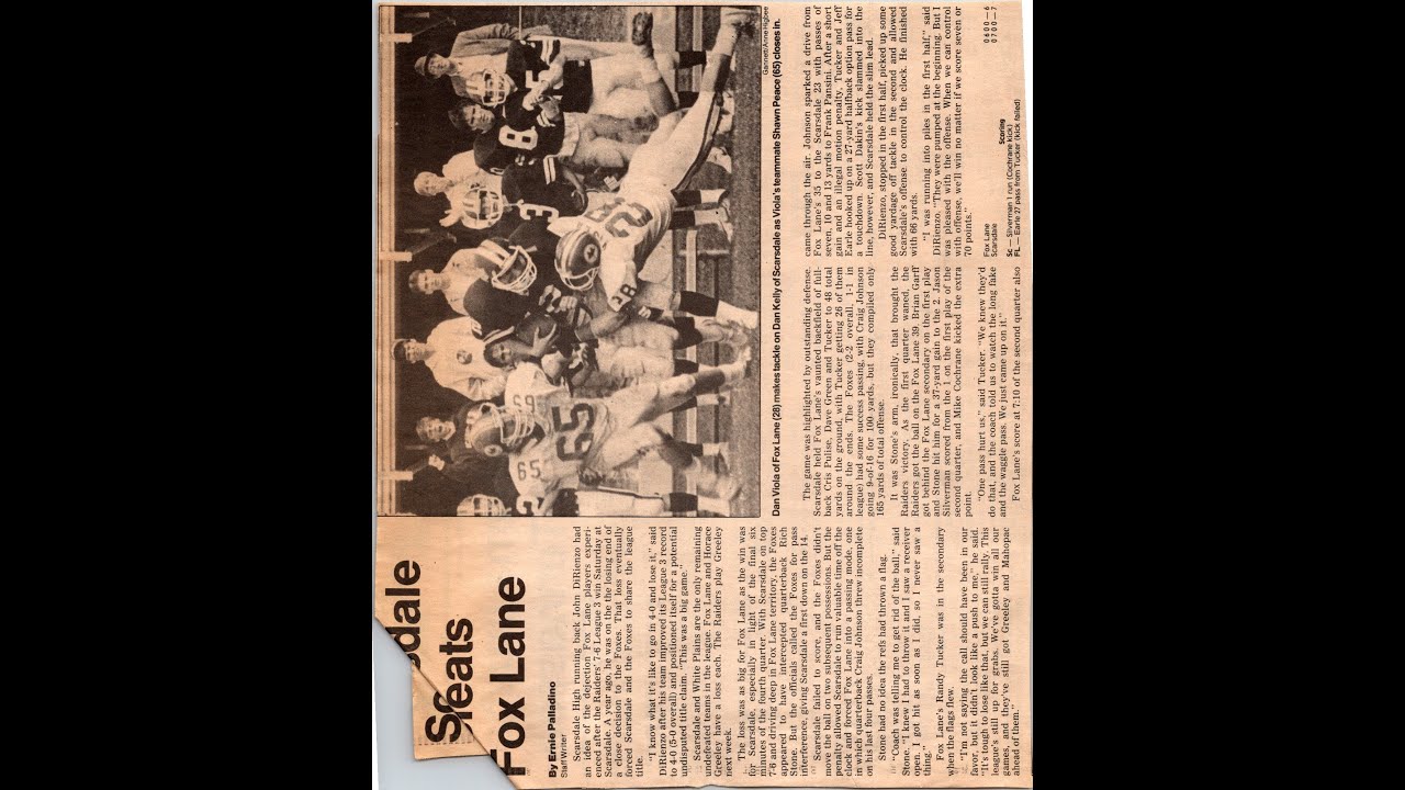 Scarsdale vs Fox Lane October 17, 1987 - YouTube