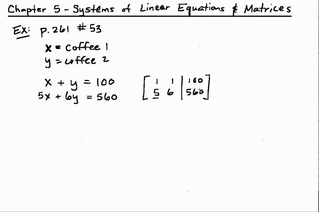 Ch.5 Word Problems Using Matrices - YouTube