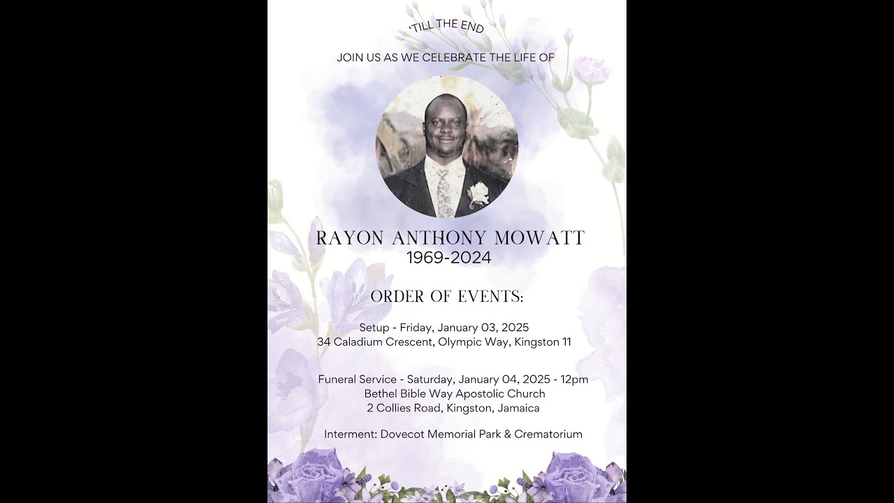 LiveStream Of The Burial Ceremony For Rayon Anthony Mowatt - YouTube