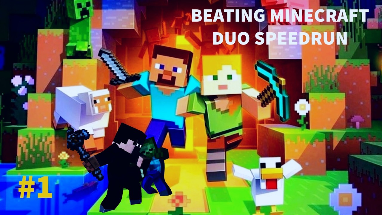 BEATING MINECRAFT ll MULTIPLAYER DUO SPEED RUN #1 - YouTube