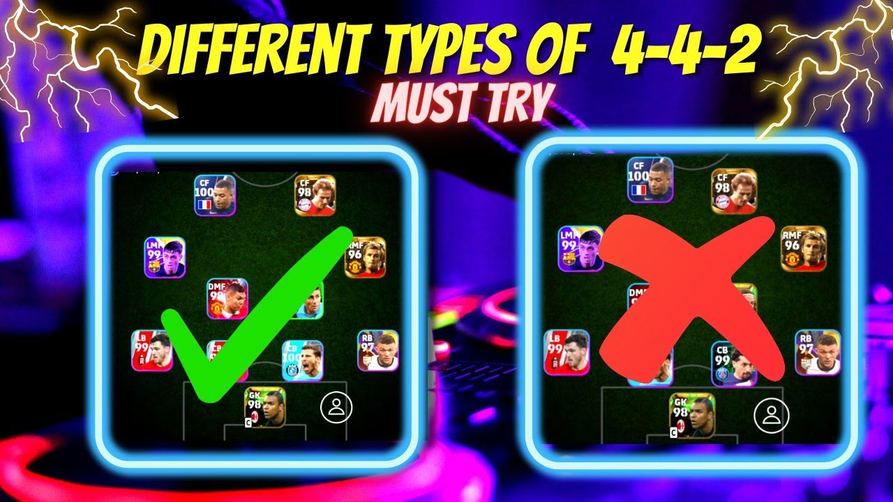 Different Types Of 4-4-2 😱ഇതിലും അടിപൊളി വേറെ ഇല്ല 🥵 Efootball 2024 ...