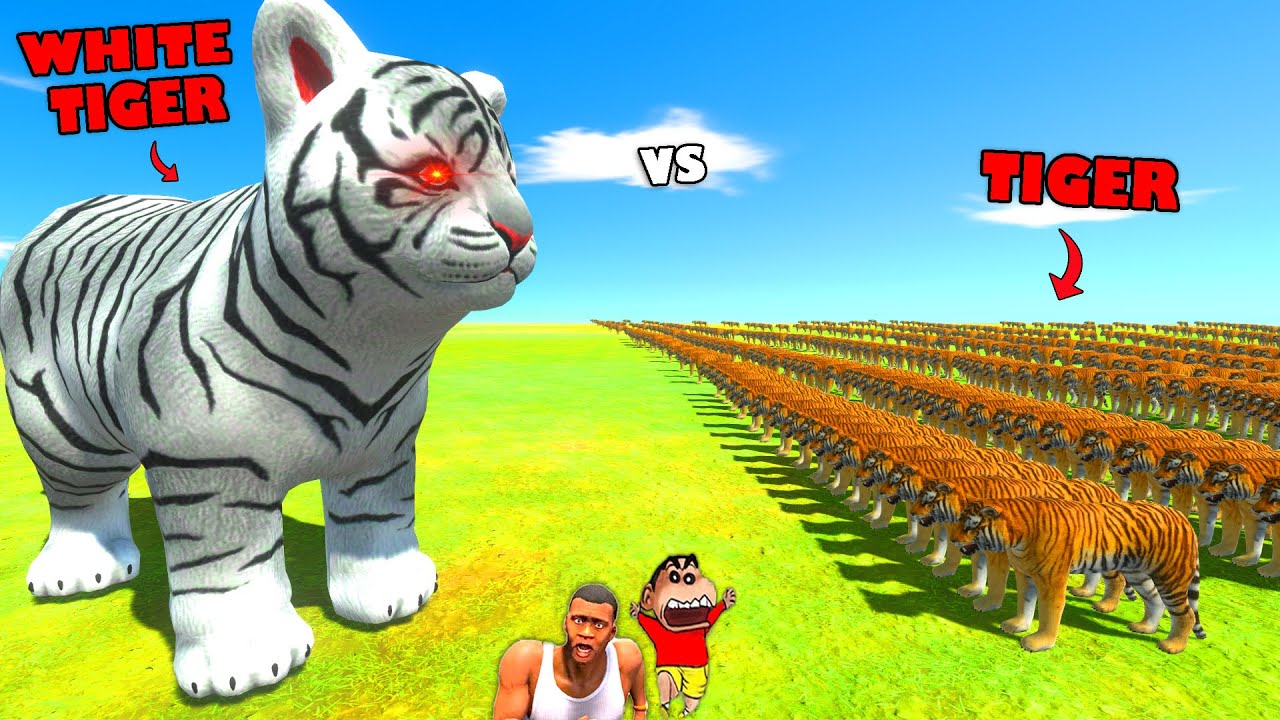 Upgrading NOOB TIGER into HACKER WHITE TIGER in Animal Revolt Battle ...