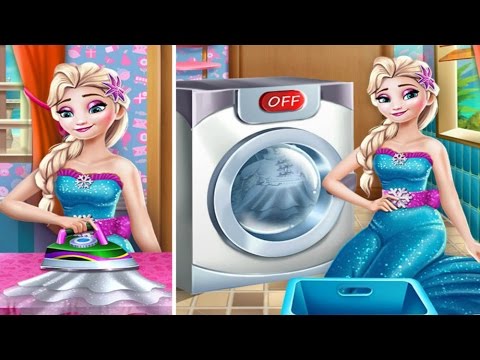 Elsa Laundry Day - Frozen Game - YouTube