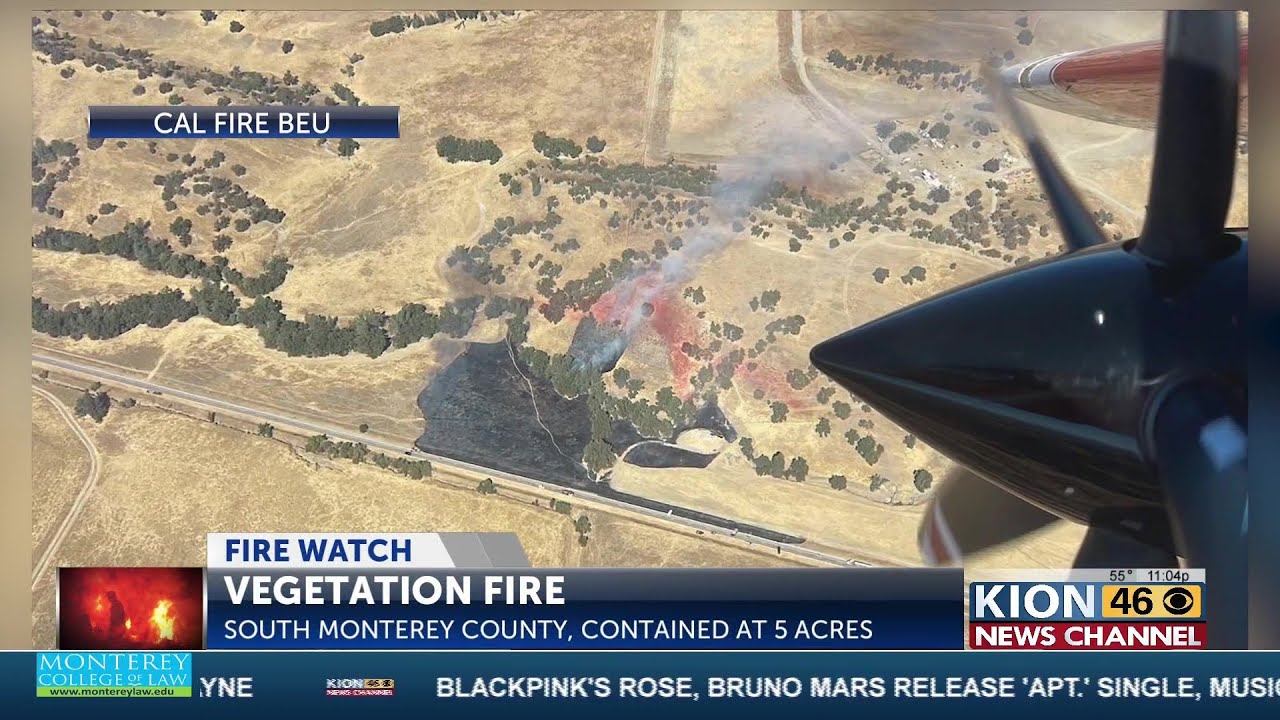 Small vegetation fire in South Monterey County; CAL FIRE BEU - YouTube
