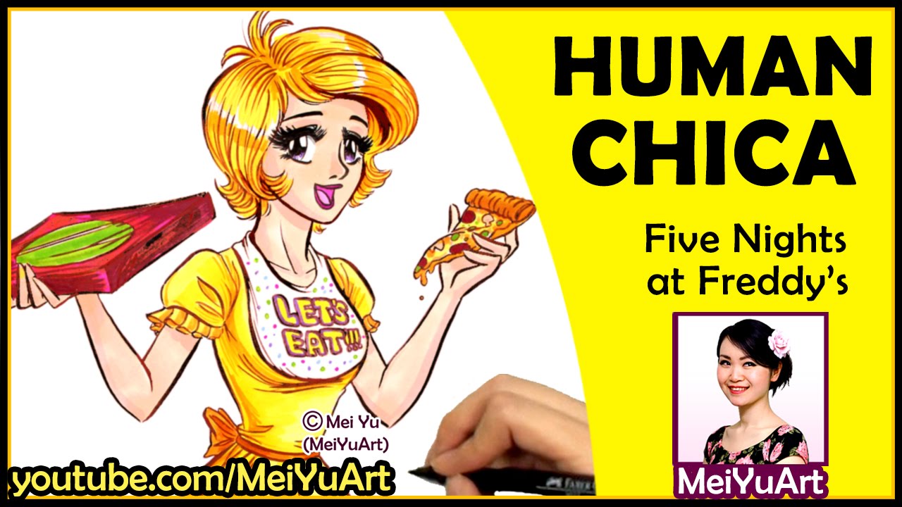 How I Draw Five Nights At Freddy's Chica HUMAN - YouTube