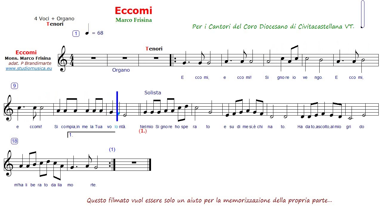 Eccomi - M Frisina - Tenori new - YouTube