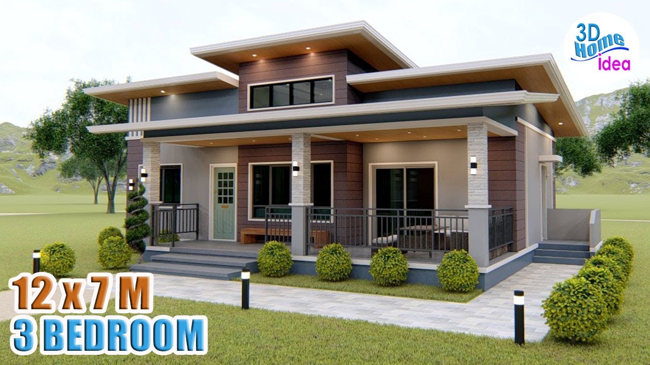 12 x 7 Meters House Design Idea with 3 Bedroom | Simple Life - YouTube