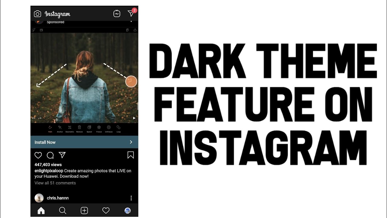 Instagram's NEW DARK THEME feature - Global Dark theme Android - YouTube