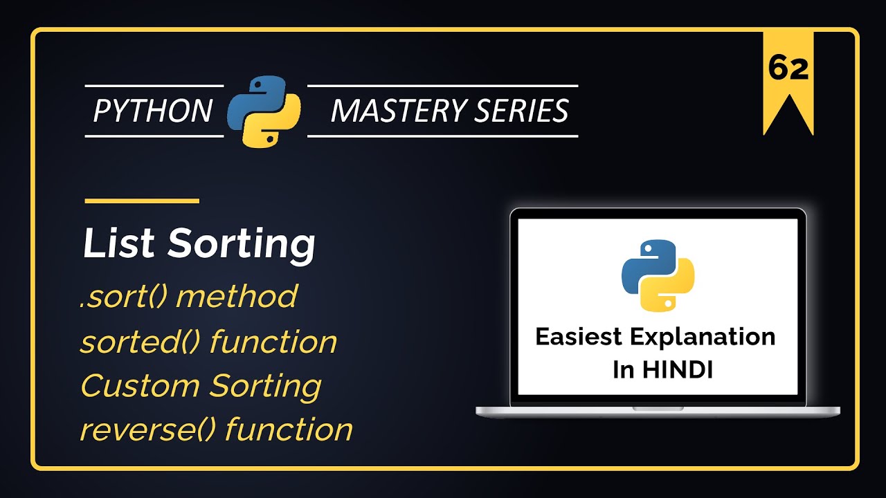 Python List Sorting Explained in Hindi | sort(), sorted() & Custom Sorting | Beginner Tutorial ...