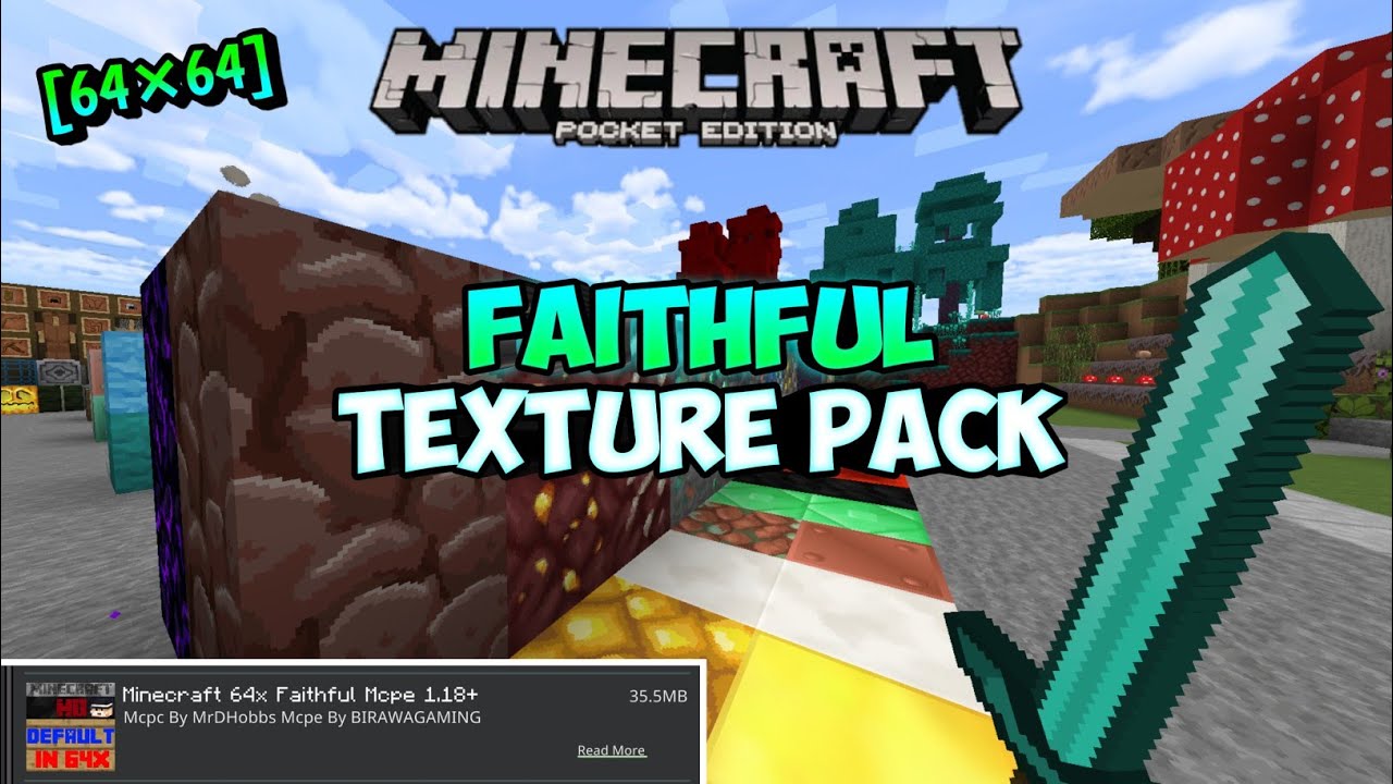 Top 1 Texture Pack MCPE v1.18+ | Faithful 64× Texture Pack | Smooth ...