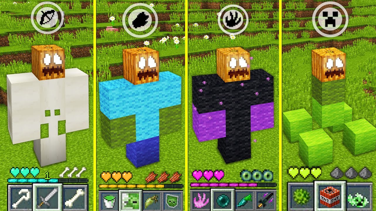 MUTANT HEROBRINE TOTEM MOBS SKELETON ZOMBIE ENDERMAN CREEPER HOW TO ...