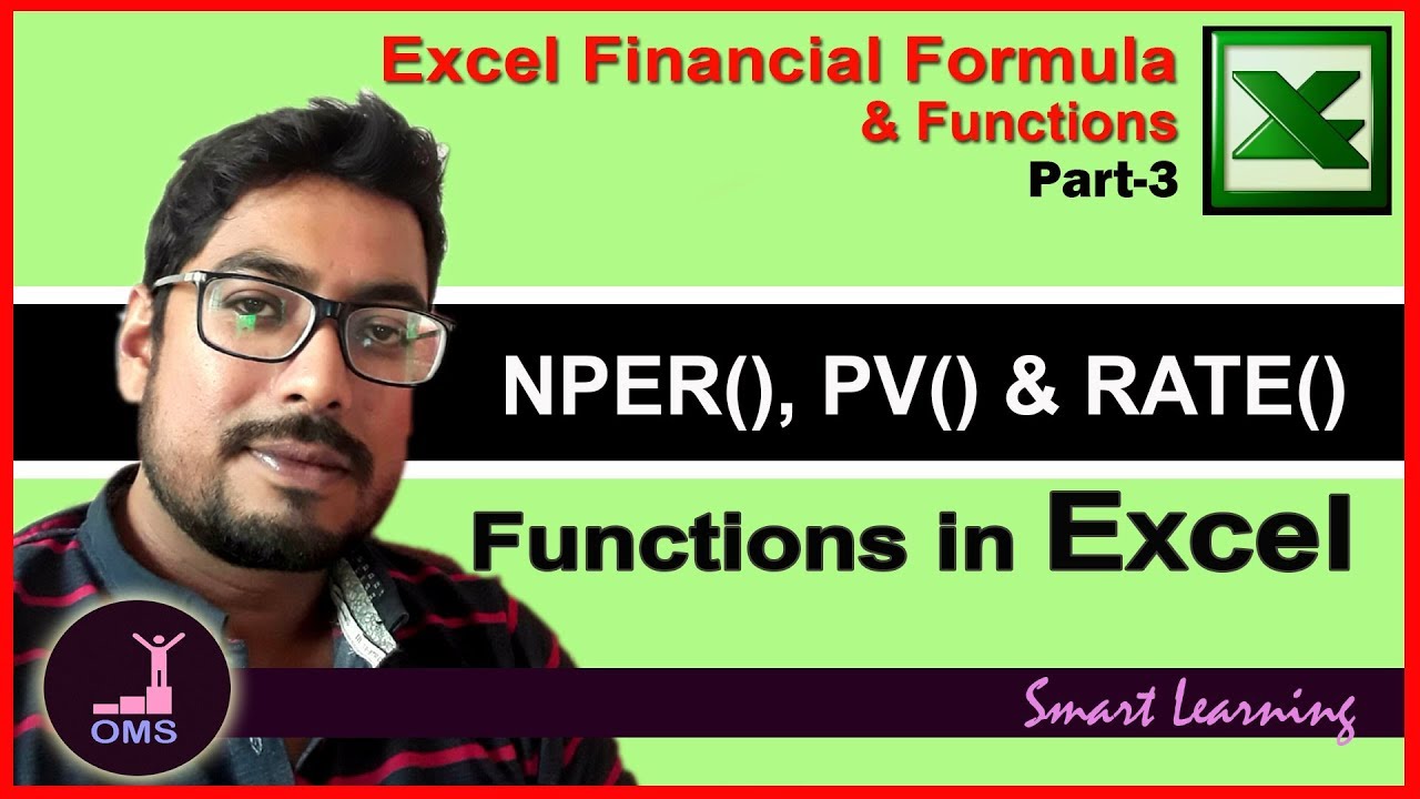 NPER, PV and RATE Formulas in Excel | Excel Financial Formula and Function Series -हिन्दि में ...