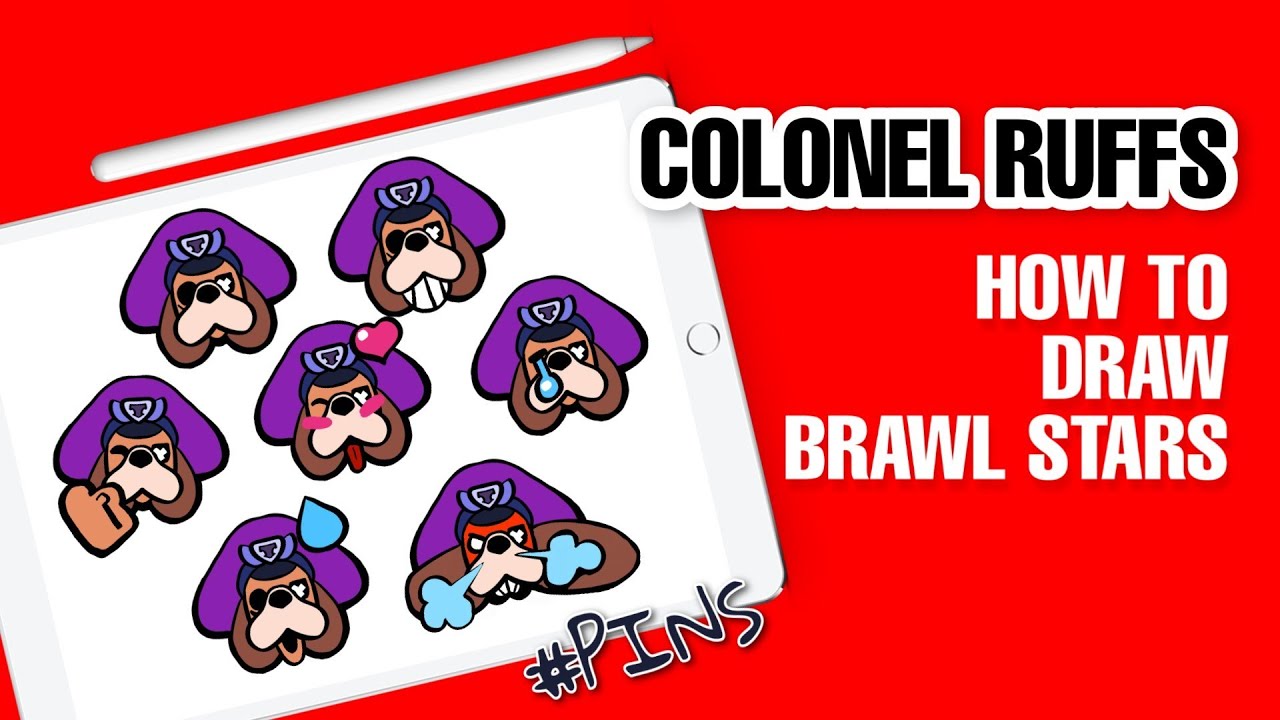 How to draw Colonel Ruffs Pins - Brawl Stars - YouTube