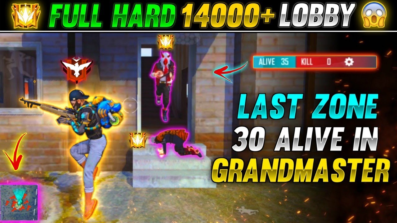 UNEXPECTED GAMEPLAY ON GRANDMASTER 14000+ LOBBY🤬| 30 ALIVE IN LAST ZONE ...
