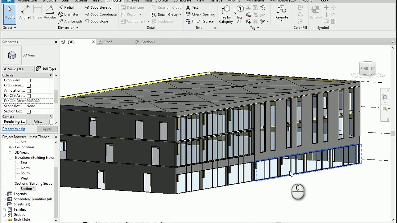 GBC CWC Mass Timber Office Building Revit Model 7 - YouTube
