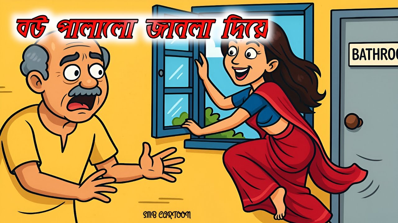 বউ পালালো জানালা দিয়ে | Bou palalo janala diye | Cartoon cartoon ...