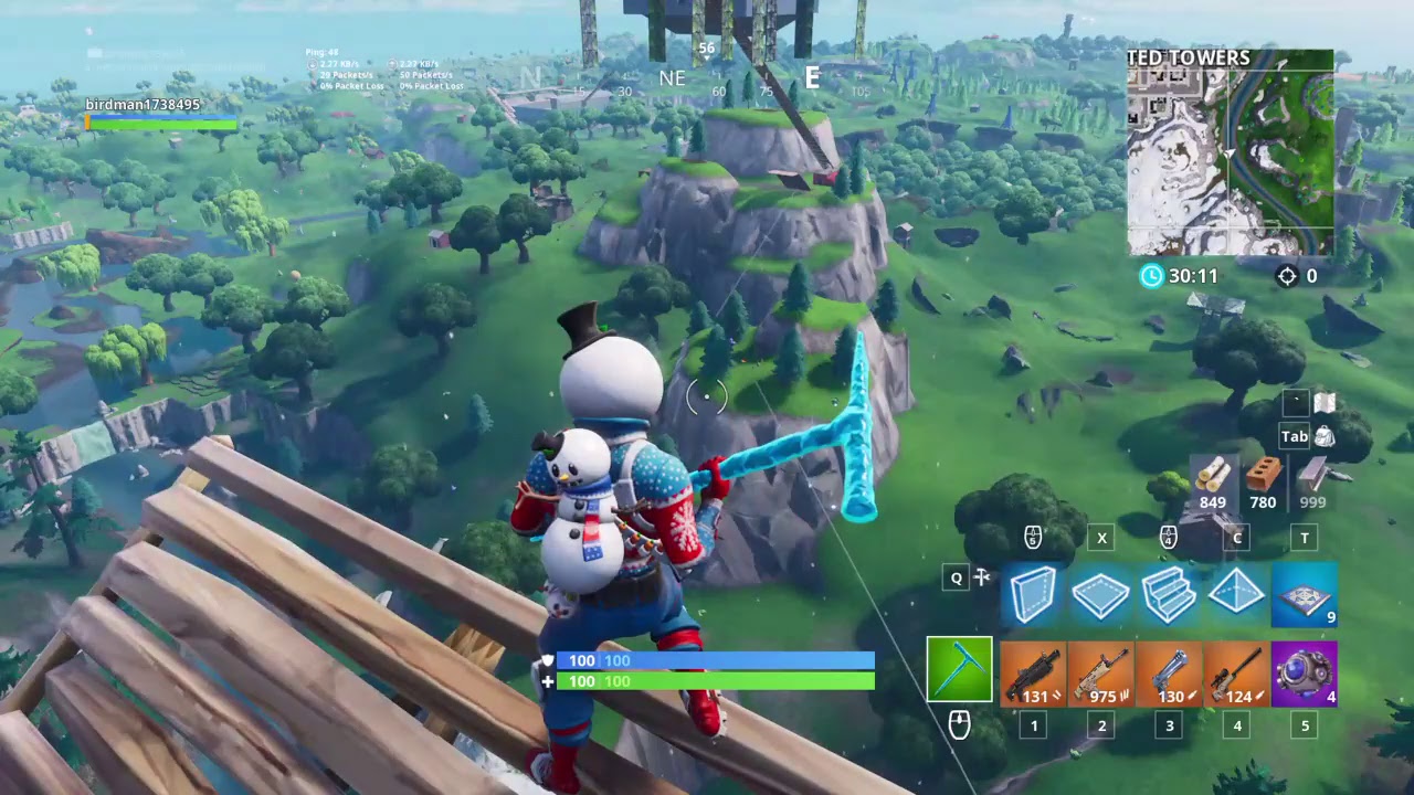 Fortnite with the new snow man skin! - YouTube