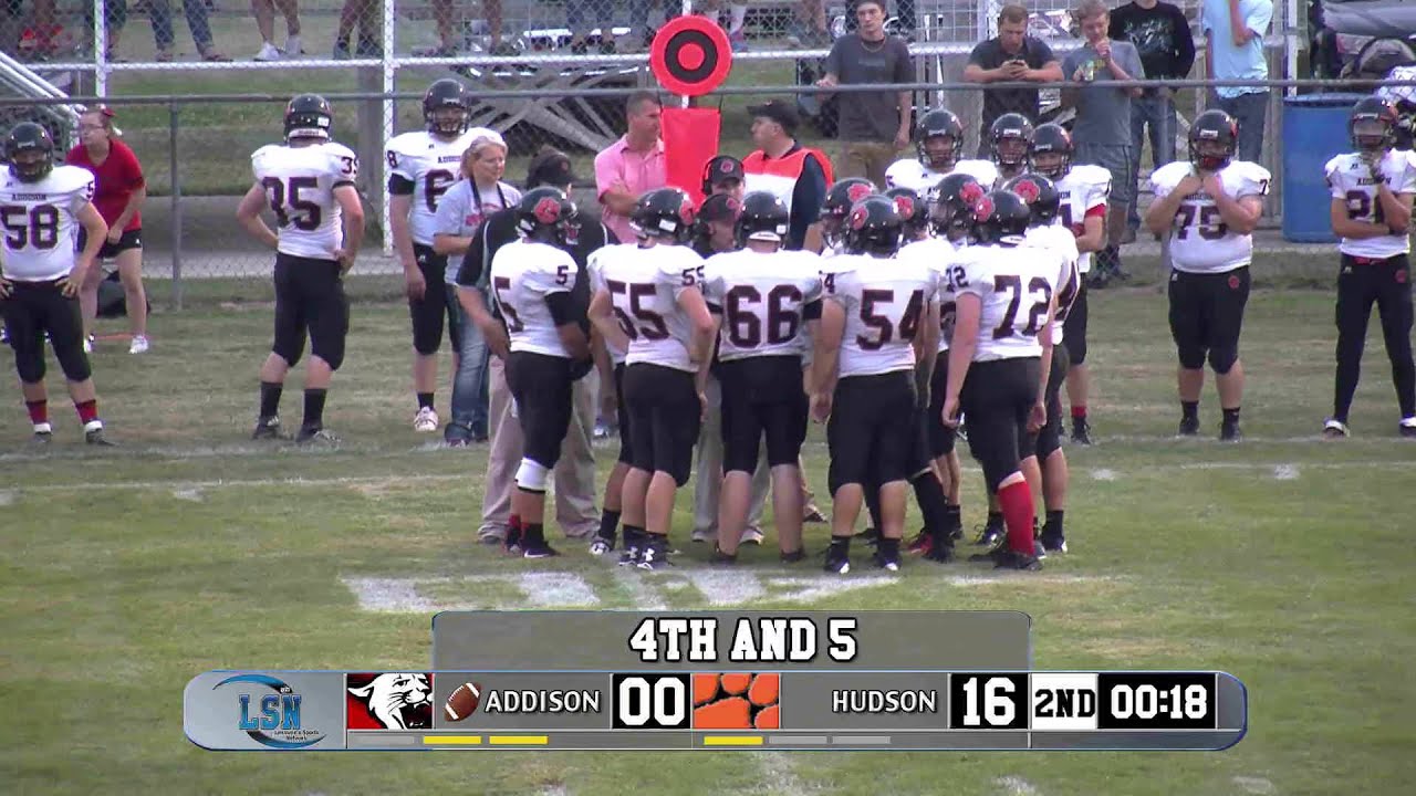 Addison Panthers vs Hudson Tigers (2015 Football) - YouTube