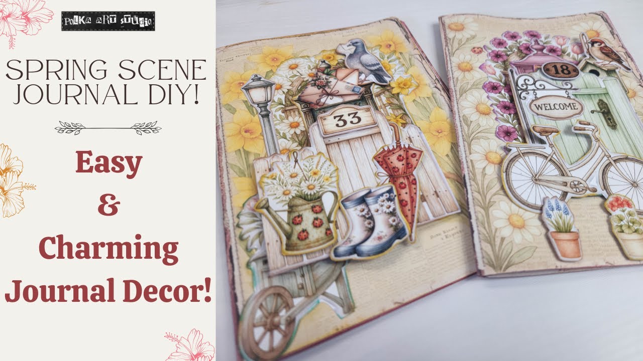 Spring Journal Scene Tutorial | Interactive Ephemera Kit - YouTube