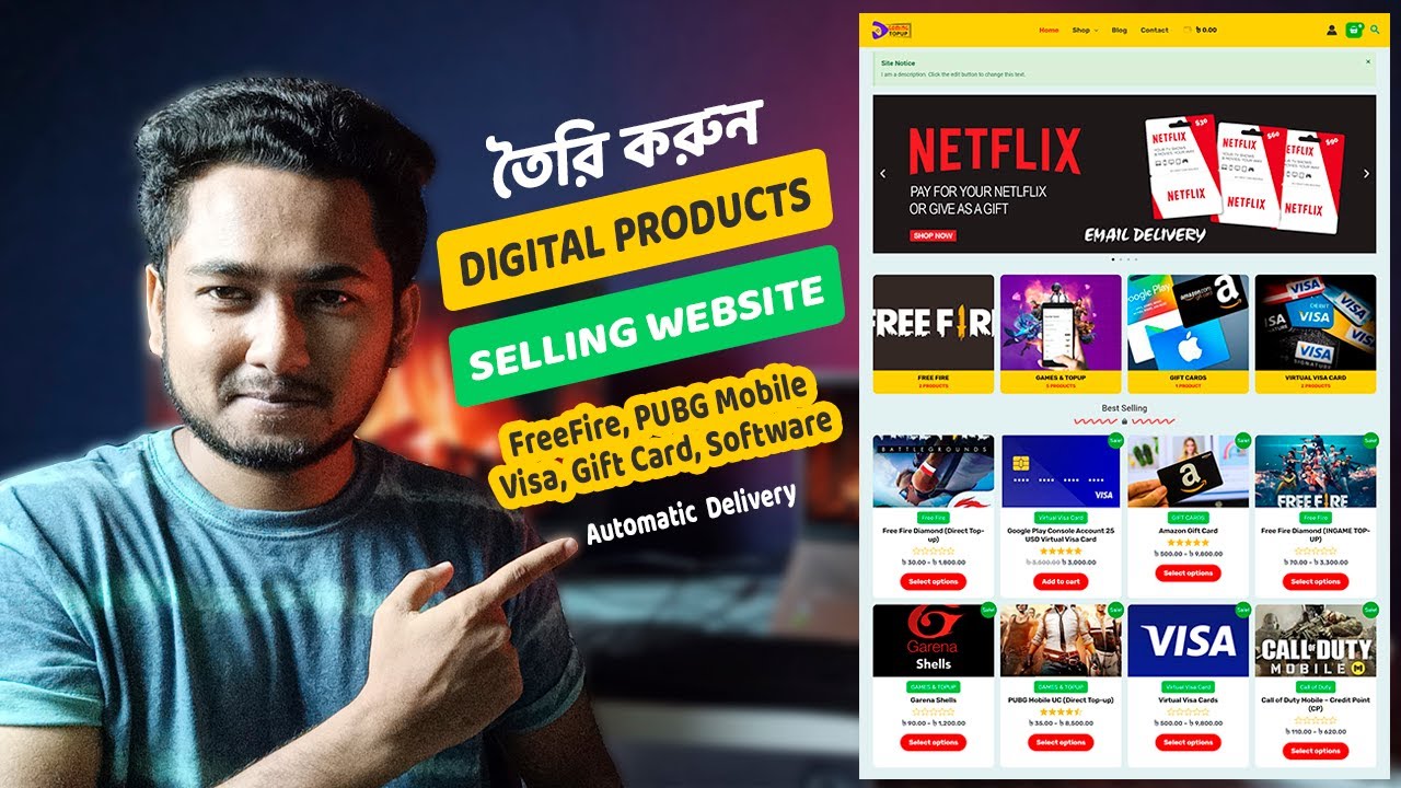 How to Create a FreeFire, PUBG, Gaming Topup, Visa, Gift Card, or ...