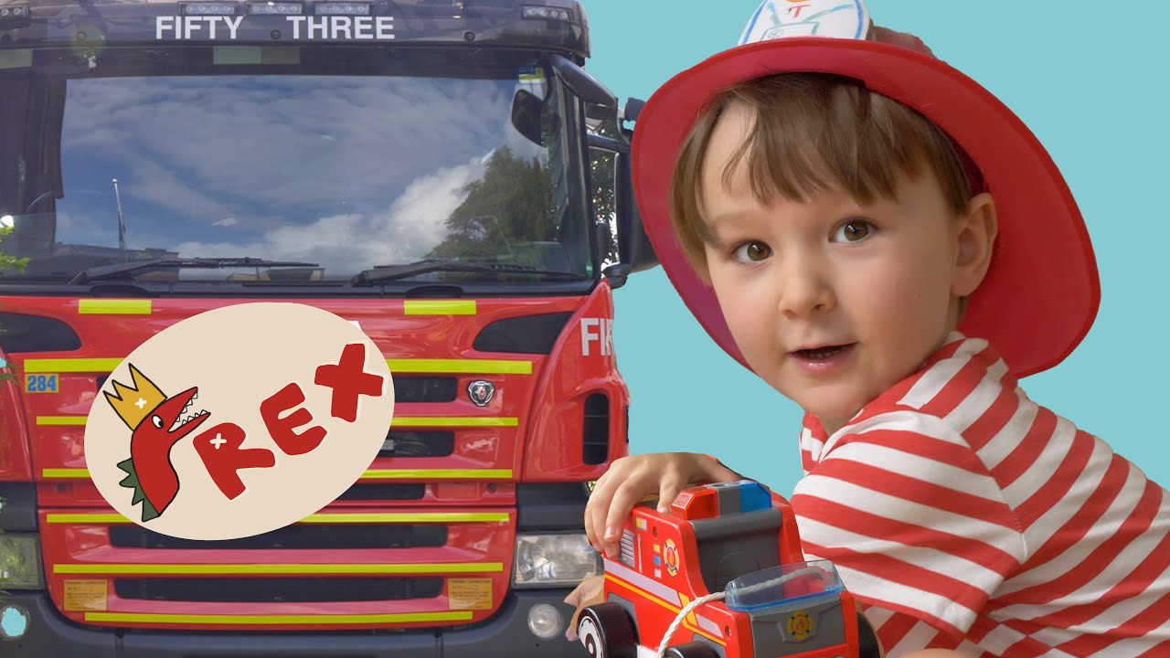 Fire Truck School for Kids! REX's friends visit a Fire Station and Fire ...