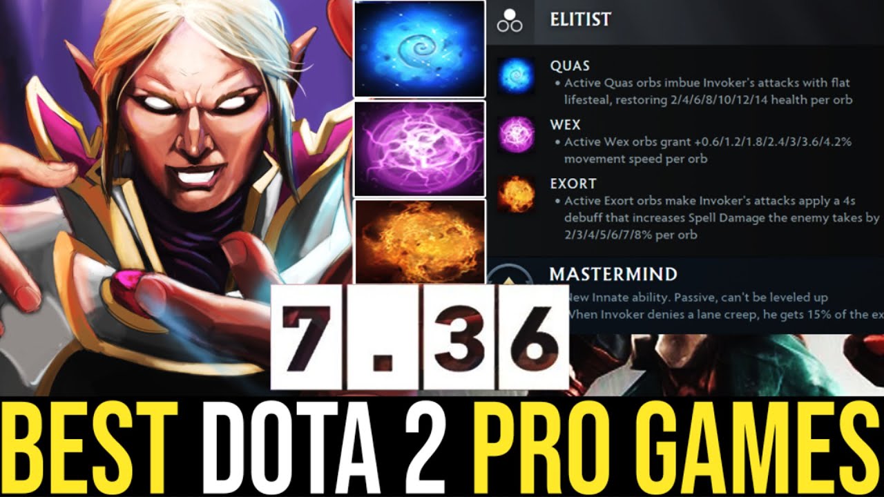 INVOKER 7.36 Gameplay MASTERMIND ELITIST | New Abilities Innates ...