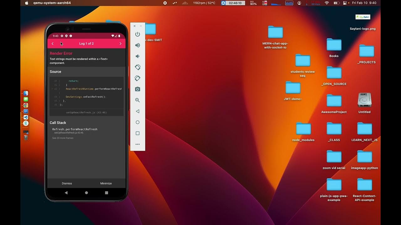 b8 React Native chat app display user list on home screen - Screen ...