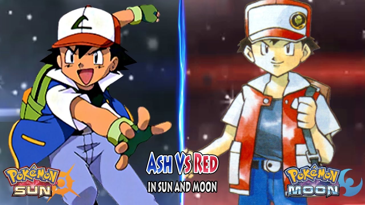 Pokemon Sun and Moon: Kanto Ash Vs Red Original (Old School Battle ...